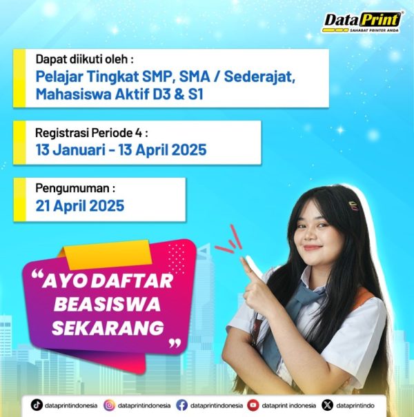 Beasiswa DataPrint Periode 1 Tahun 2025 Telah Dibuka - DataPrint